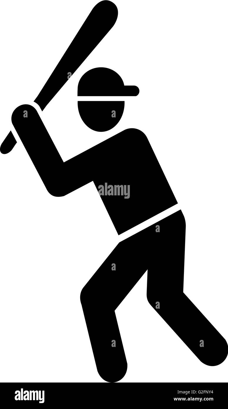 Baseball Player Pictogram Stock Photo - Alamy