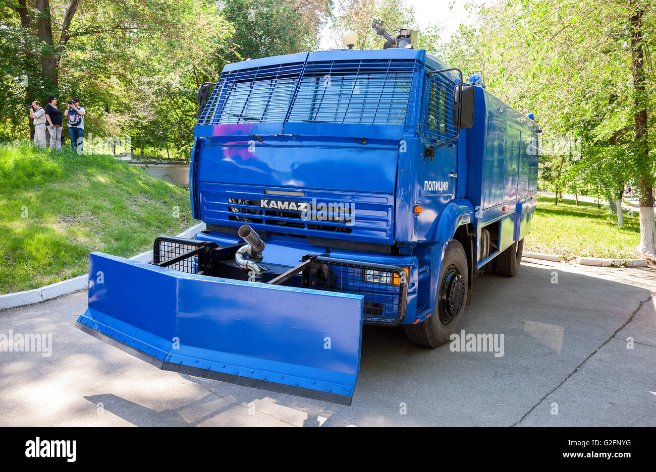 Russian police heavy truck to disperse demonstrations parked at the ...