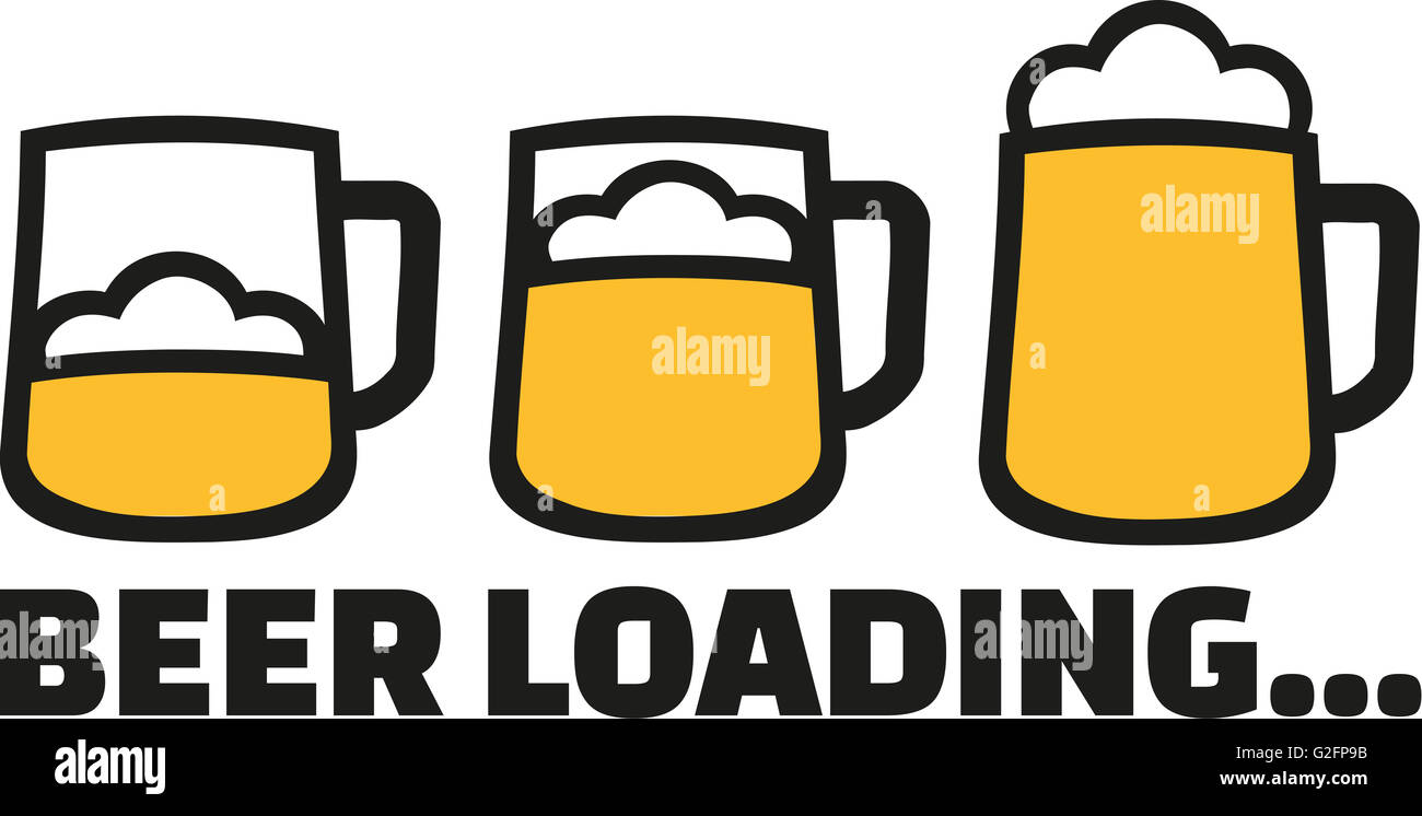 Beer Loading with three mugs and foam Stock Photo - Alamy