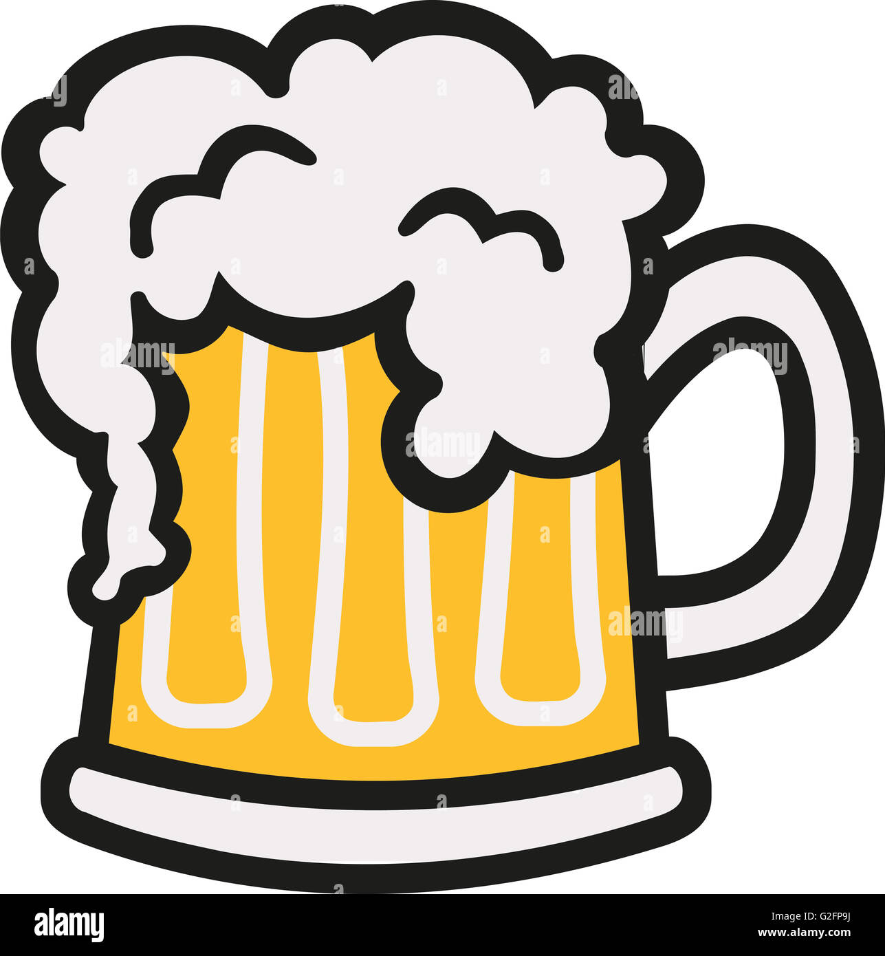 Beer mug comic with foam Stock Photo - Alamy