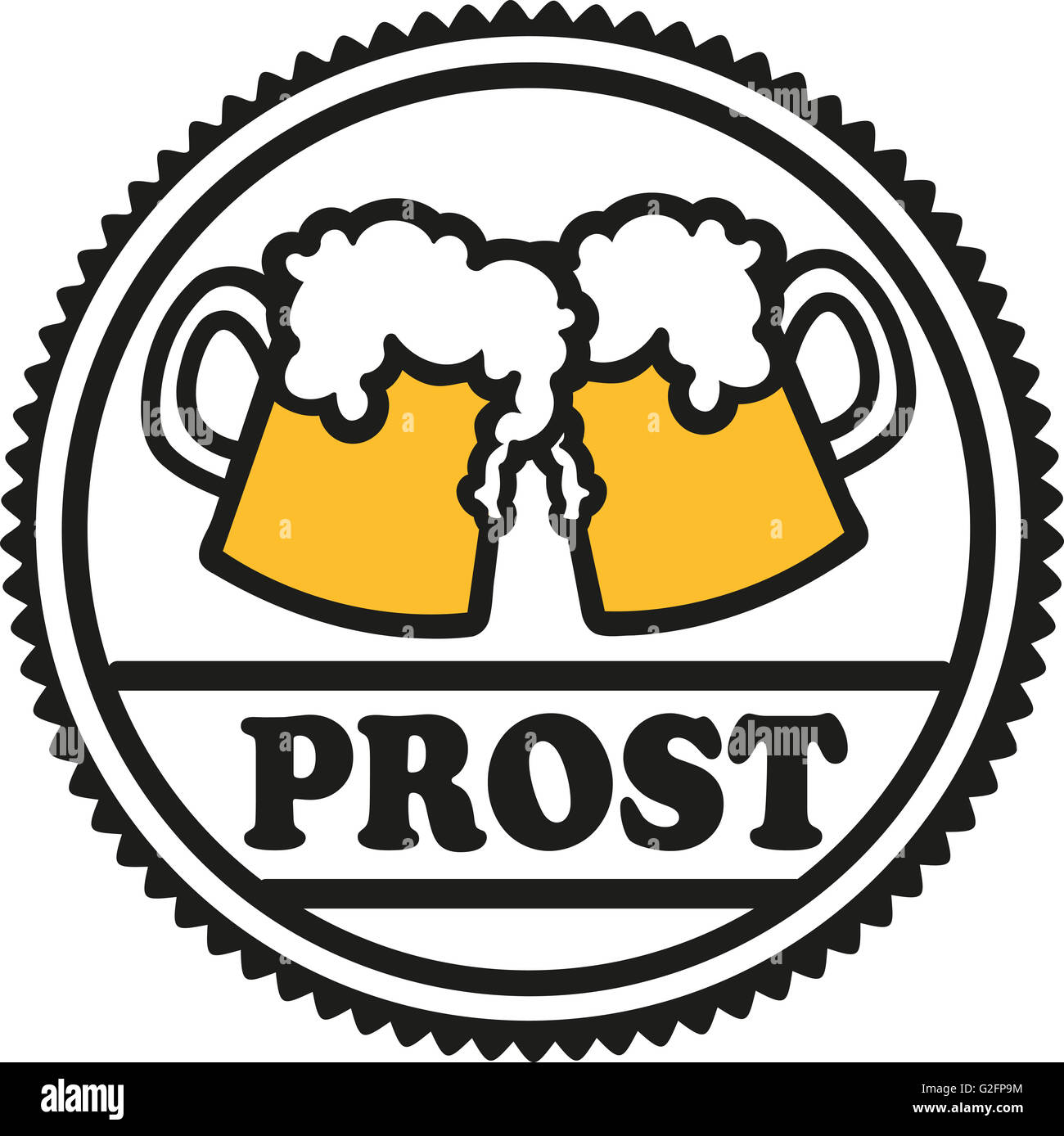 Beer emblem with cheers german Stock Photo - Alamy