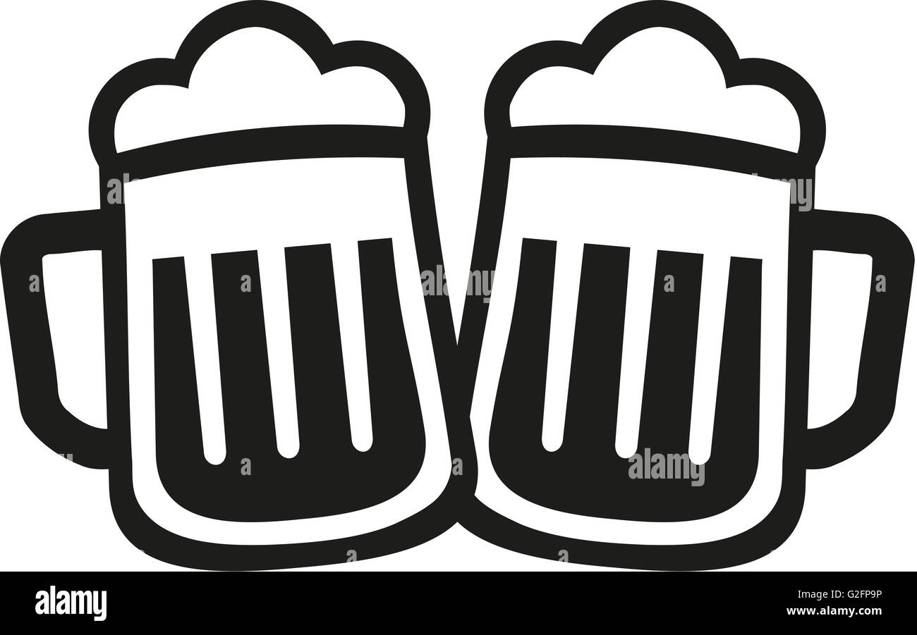 Beer mugs icon toasting Stock Photo - Alamy