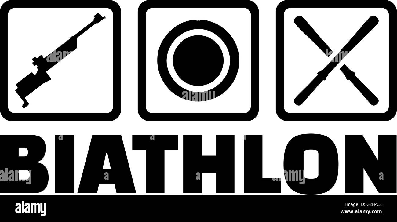 Biathlon Symbol Icon Stock Photo - Alamy