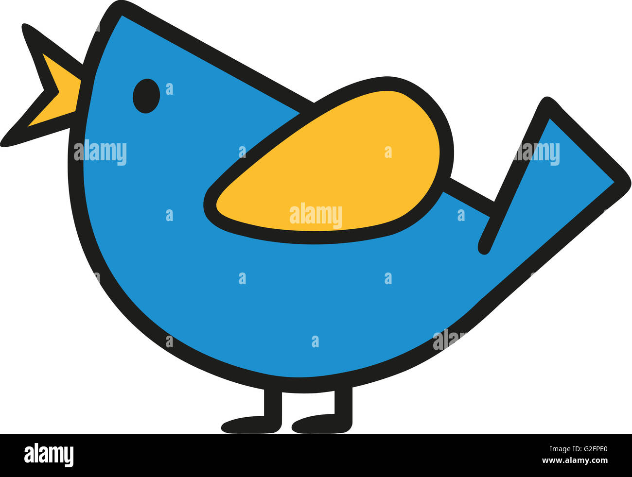 Comic bird singing Stock Photo - Alamy