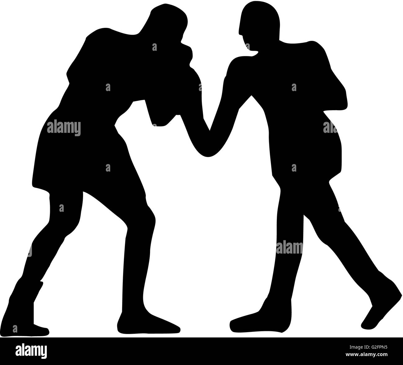 Boxing Fight Silhouette Stock Photo - Alamy