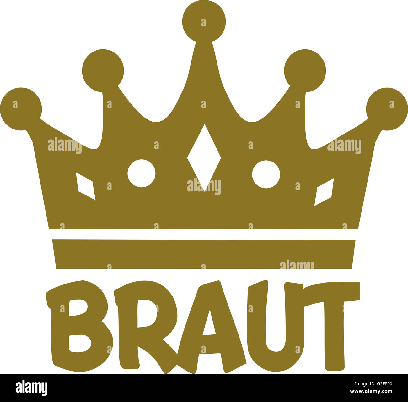 Bride with golden crown - german Stock Photo - Alamy