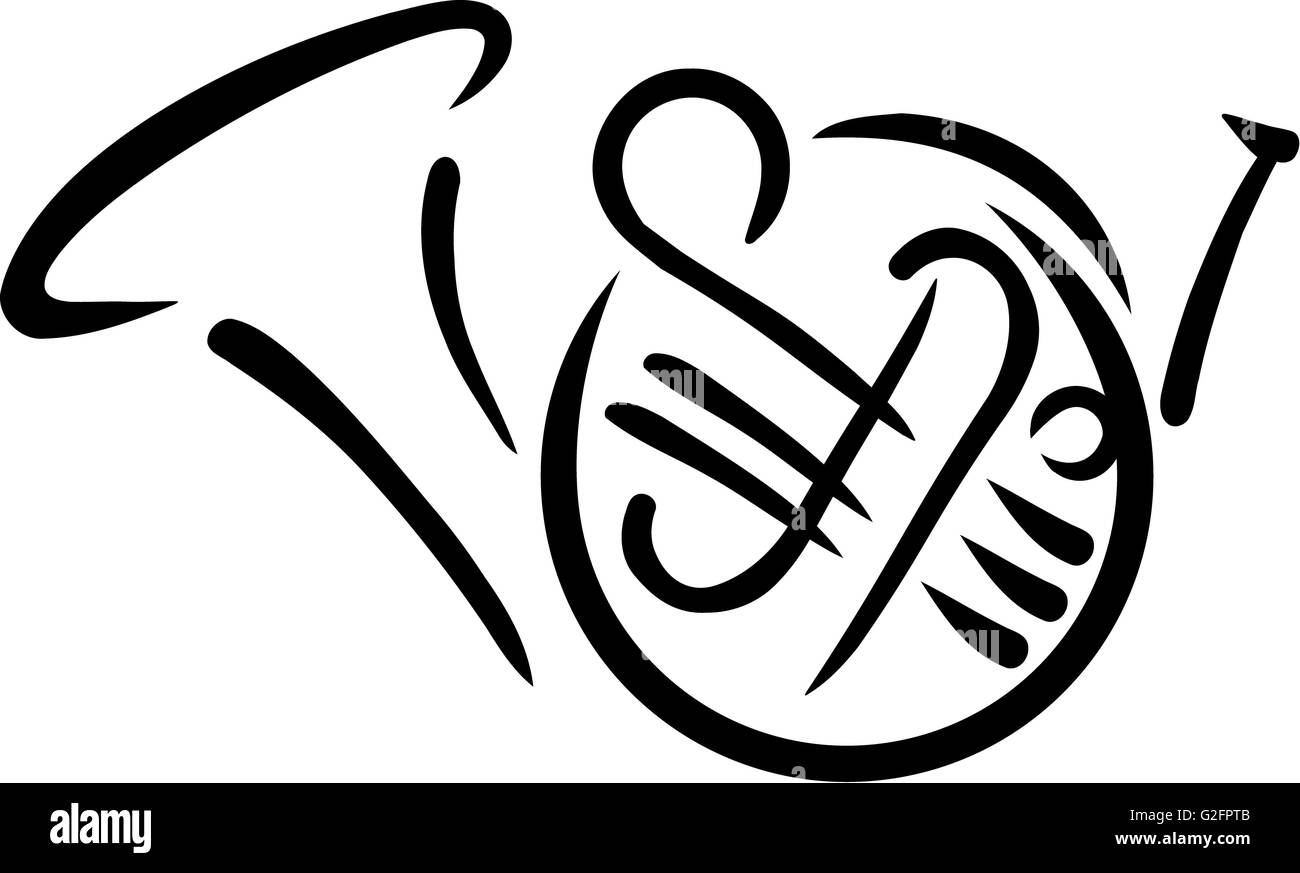 Brass sound horn Black and White Stock Photos & Images - Alamy