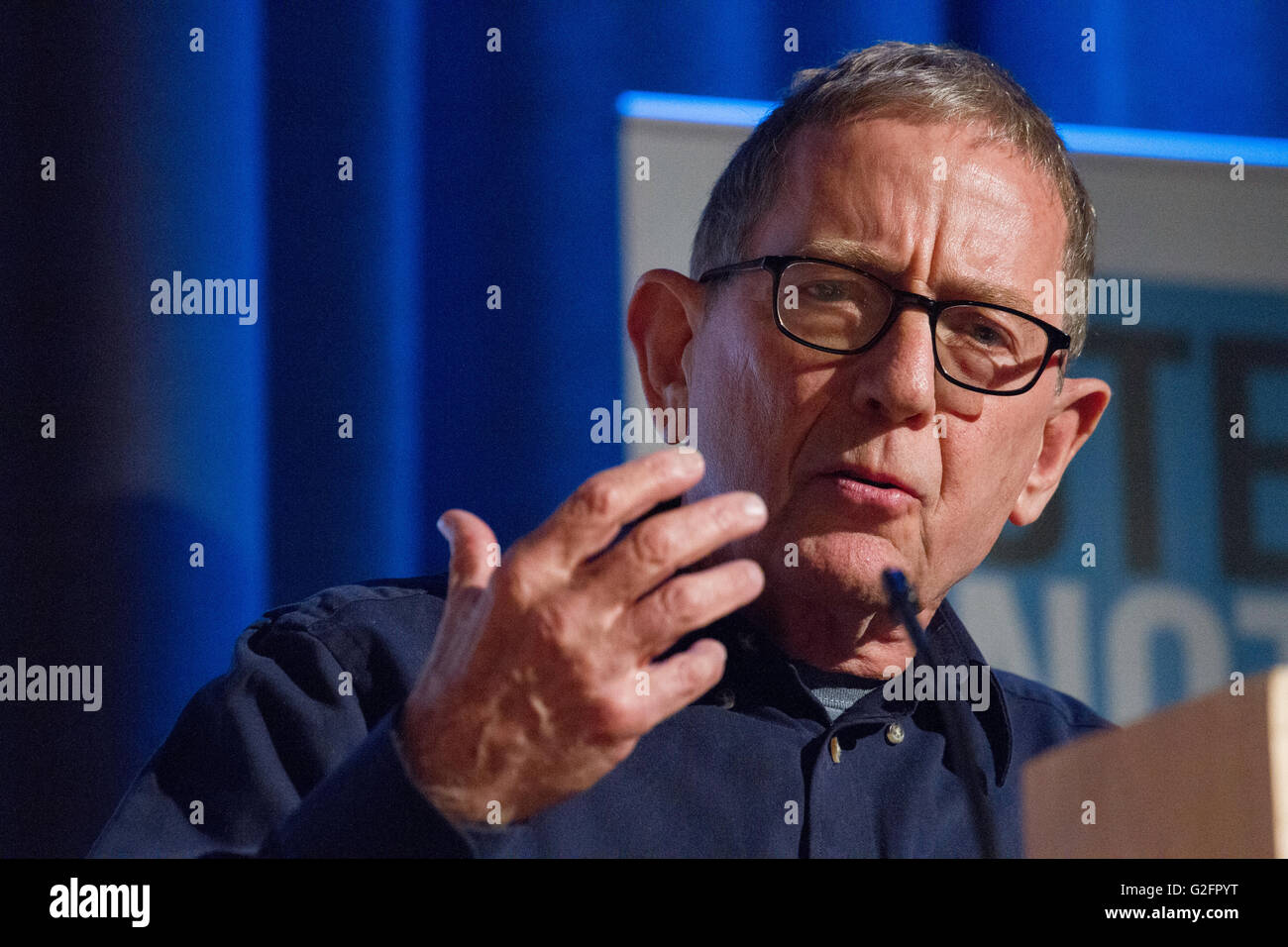 London, England. 28th May 2016. Writer and open democracy campaigner ...