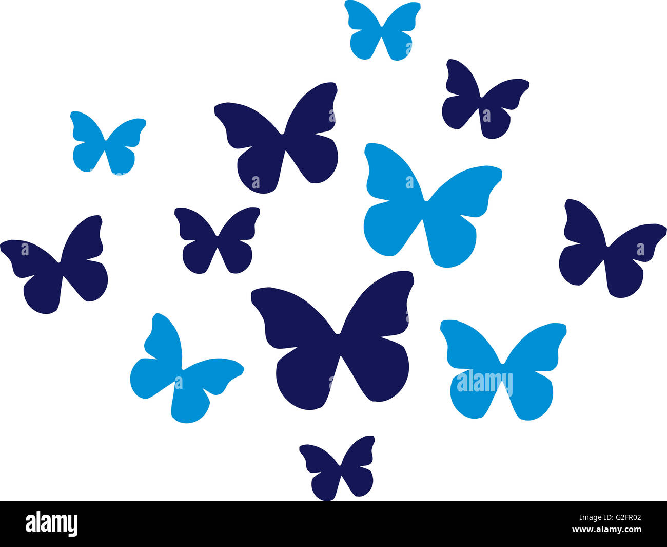 Set of blue Butterflies Stock Photo - Alamy
