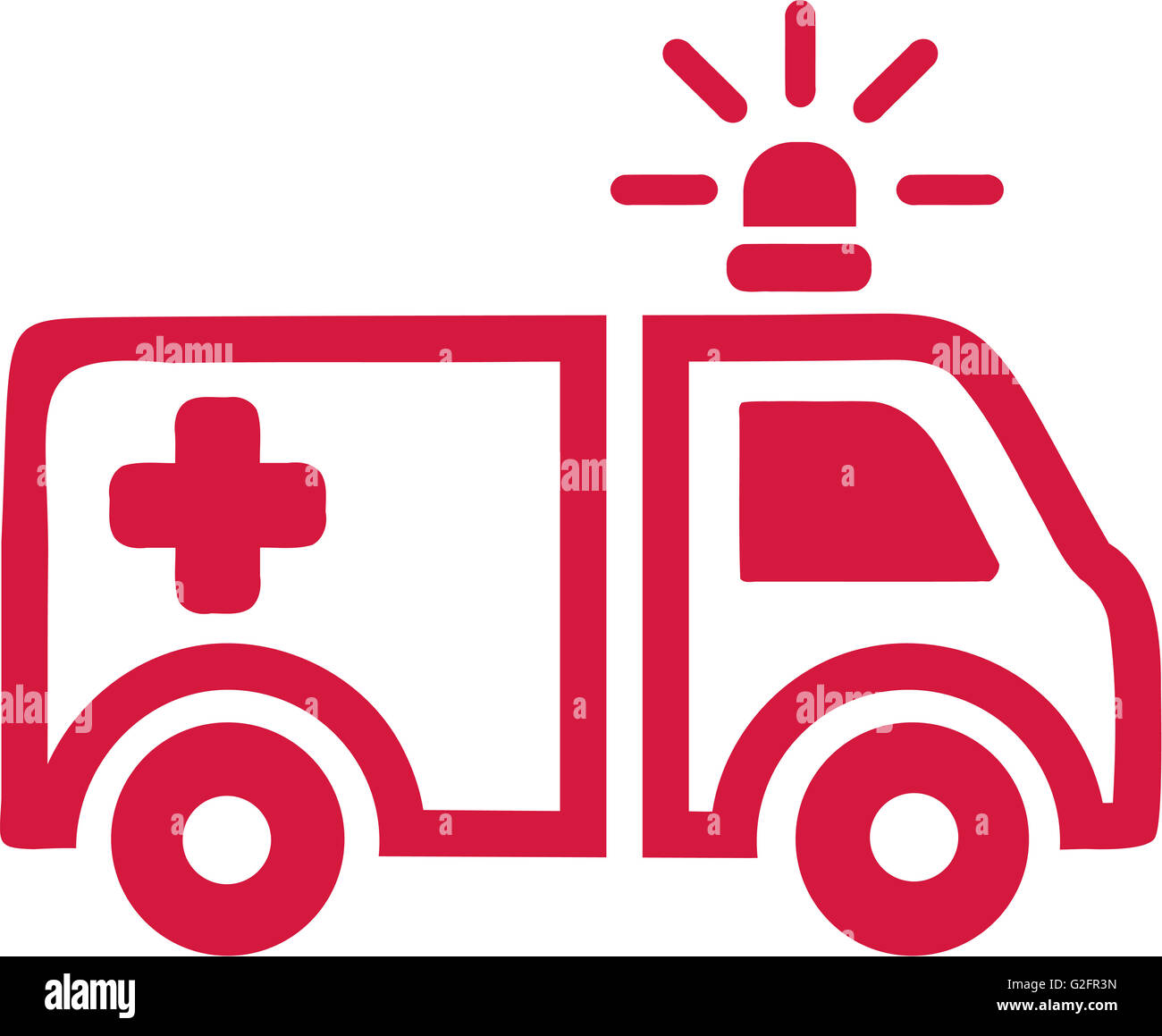 Red ambulance car icon Stock Photo - Alamy