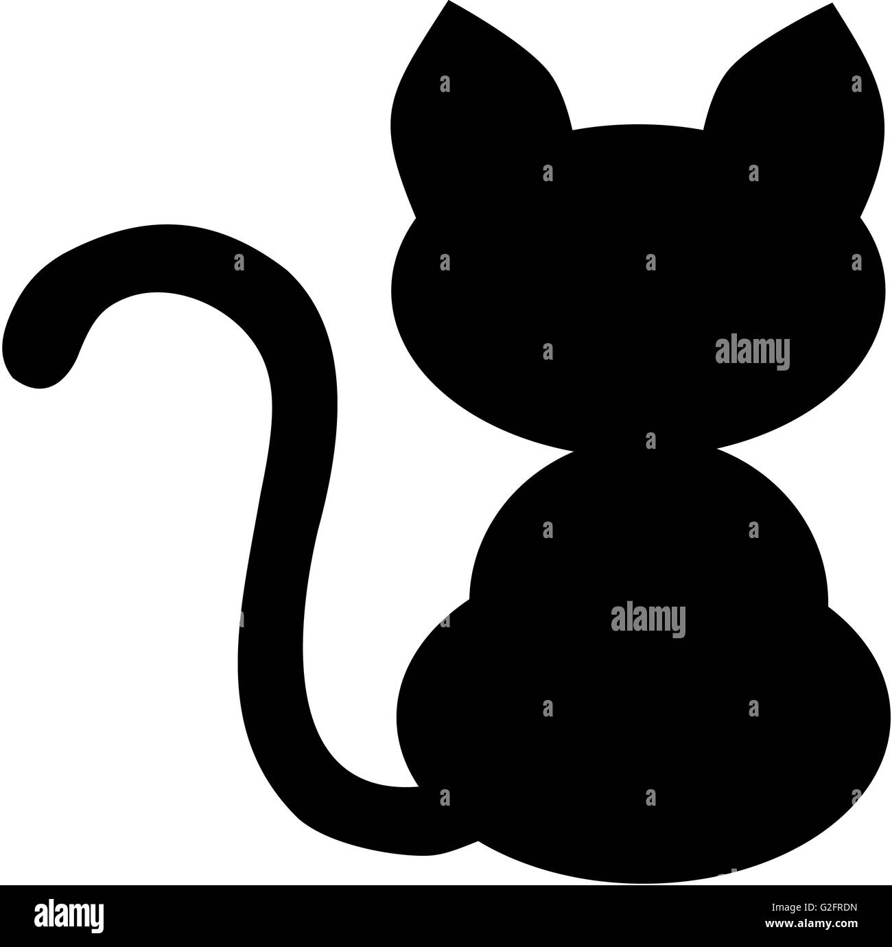 Sitting Cat Icon Stock Photo - Alamy