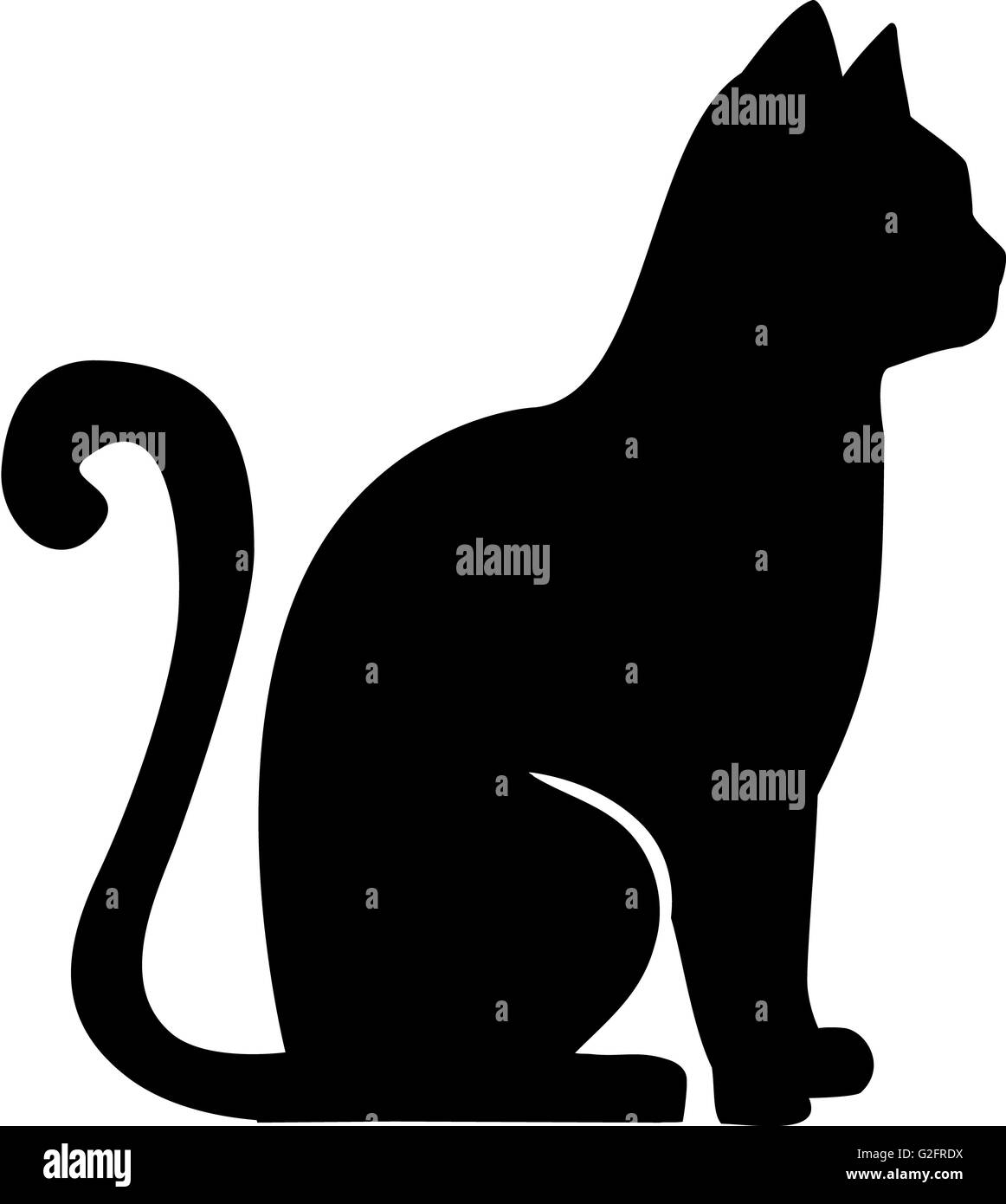 Sitting cat pictogram Black and White Stock Photos & Images - Alamy