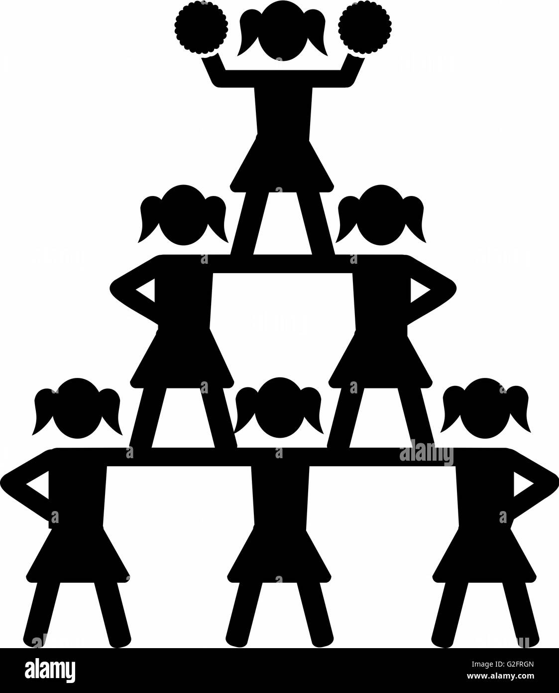 Cheerleader pyramid Stock Photo - Alamy