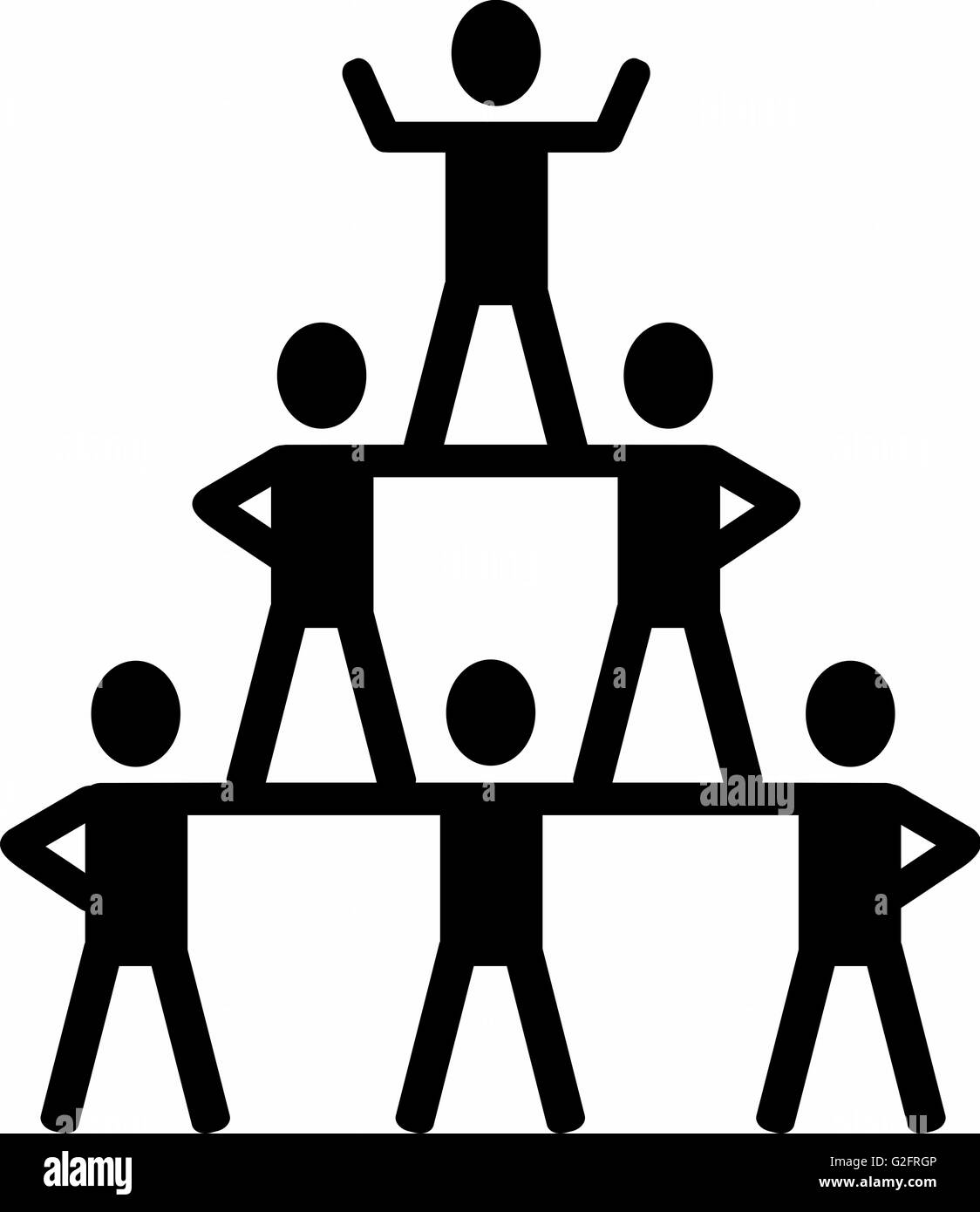 Cheerleading Pyramide Silhuett Cheerleaders Pyramid Stock