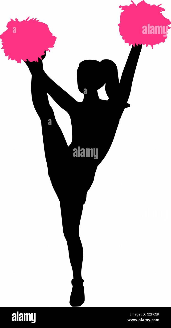 Cheerleading Toe Touch Silhouette Clip Art