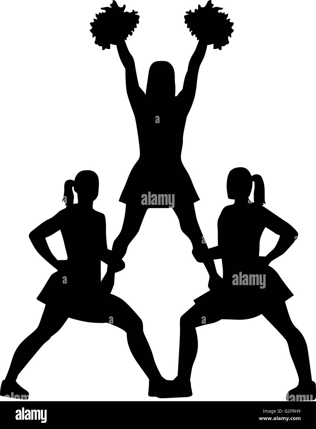 Cheerleading pyramid silhouette Stock Photo - Alamy