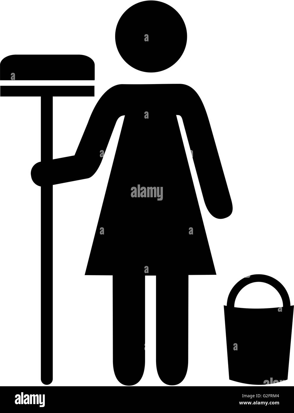 Cleaning Woman PIctogram Stock Photo - Alamy