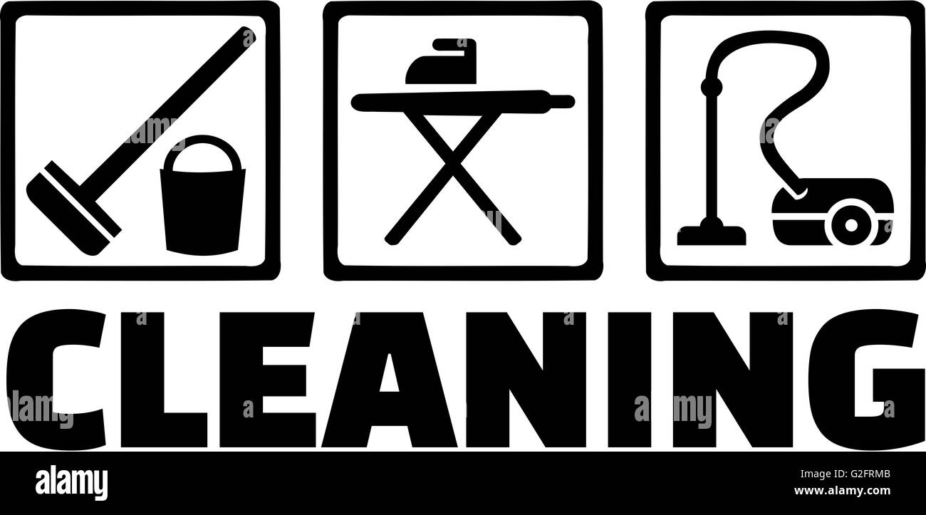 Cleaning icons Black and White Stock Photos & Images - Alamy