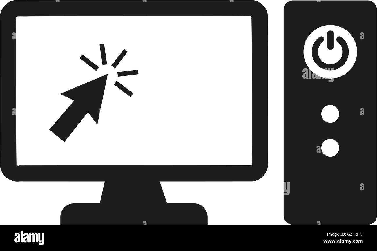 Computer with monitor and courser Stock Photo - Alamy