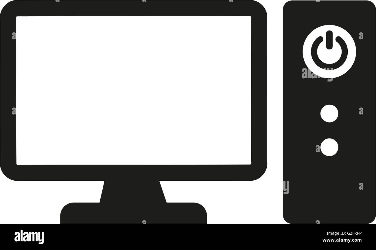 Computer monitor with tower Stock Photo - Alamy