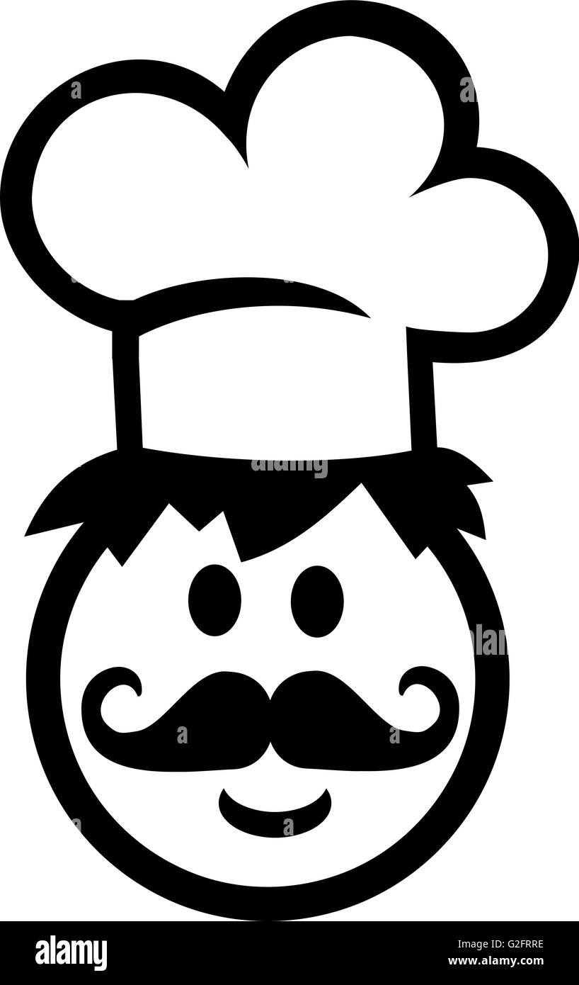 Chef Cook Smiley with Chef's Hat Stock Photo - Alamy