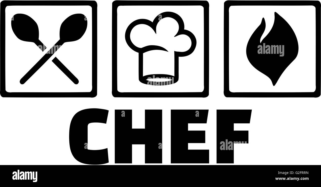 Chef Cooking Icons Kitchen Stock Photo - Alamy