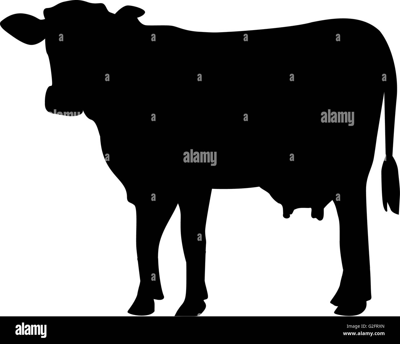 Silhouette cow Black and White Stock Photos & Images - Alamy