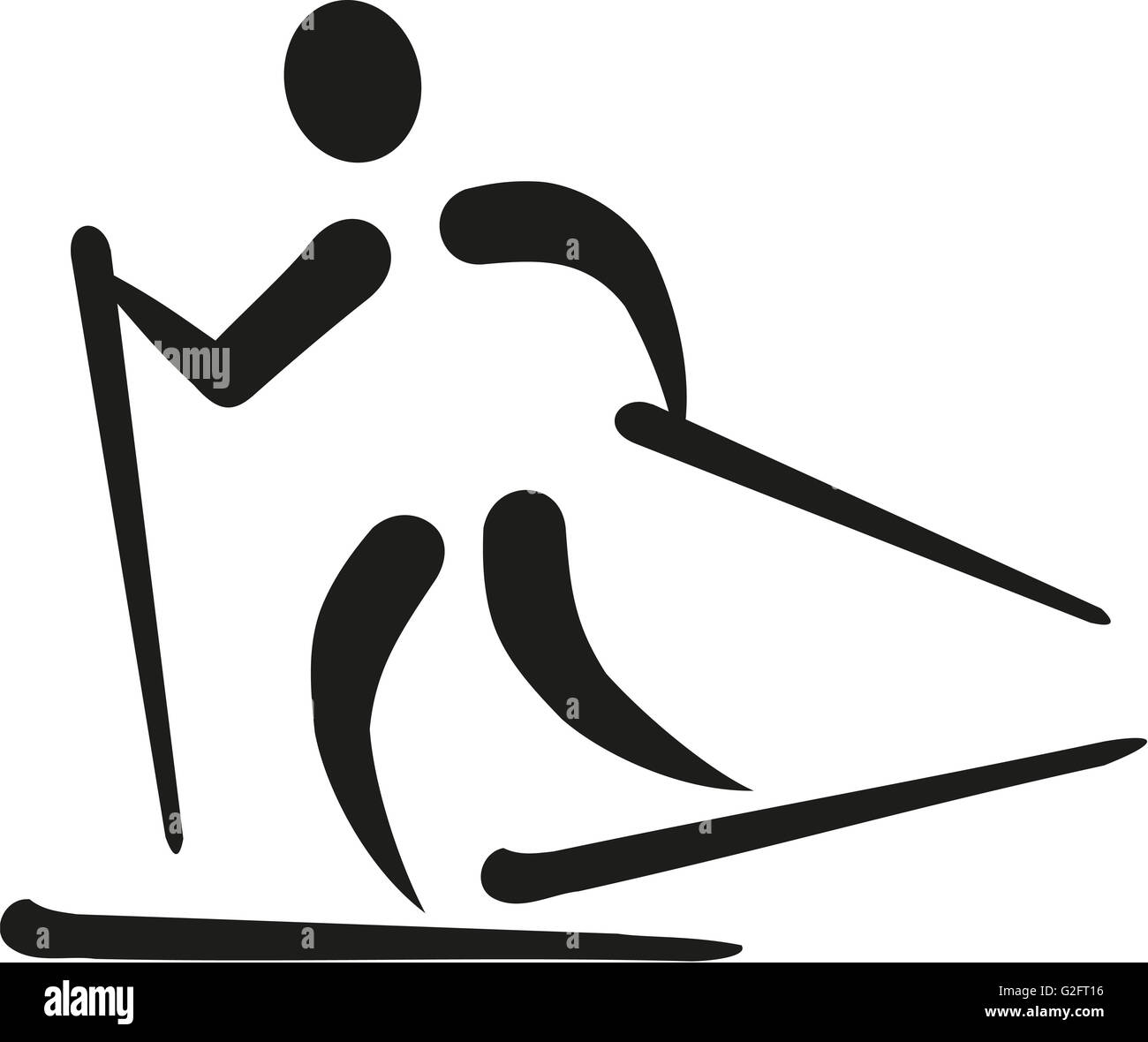 Cross country skiing icon Stock Photo - Alamy