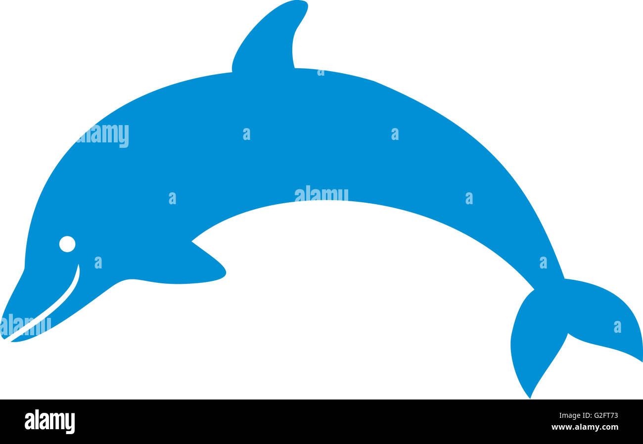 Blue simple Dolphin Stock Photo - Alamy