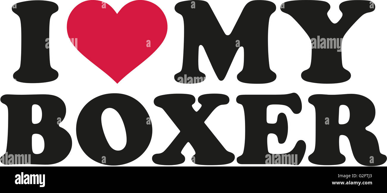 I love my boxer Stock Photo - Alamy