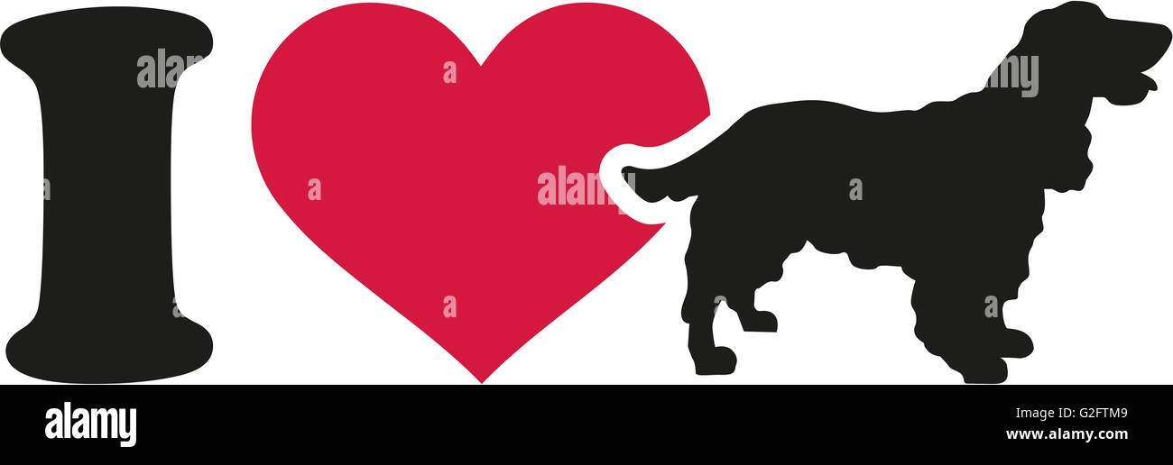 I love Cocker Spaniel icon Stock Photo - Alamy