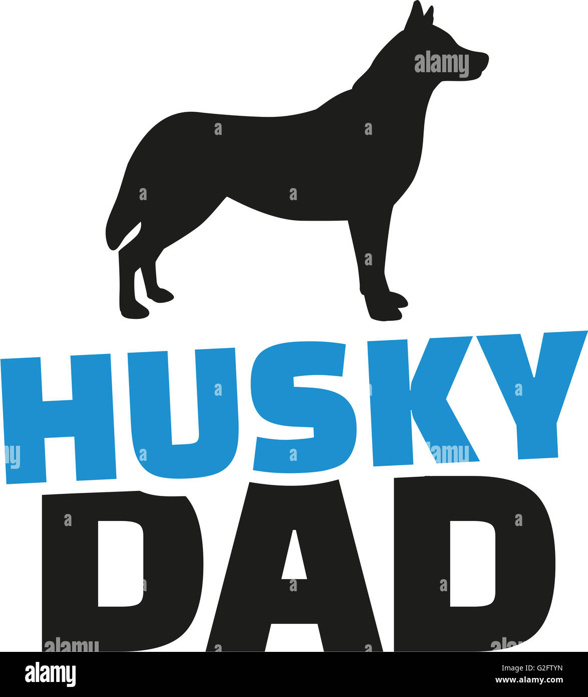 Husky dad with dog silhouette Stock Photo - Alamy