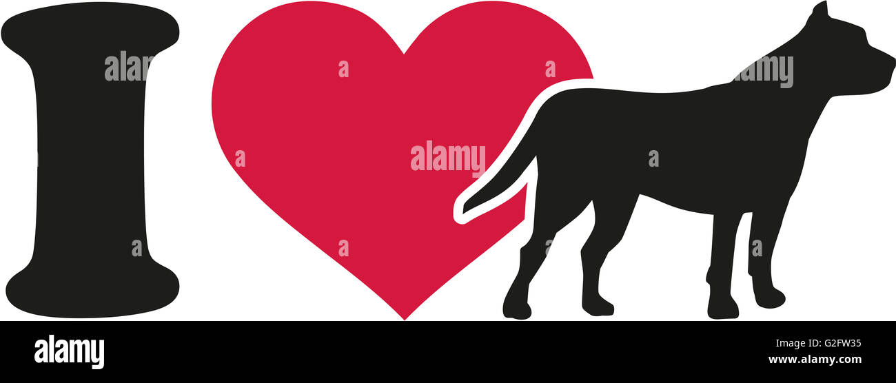 I love Pit bull icon Stock Photo - Alamy