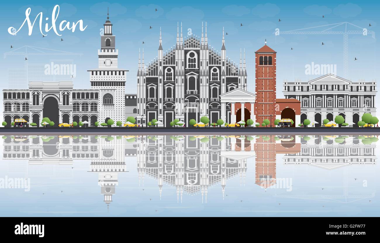 Milan skyline Stock Vector Images - Alamy