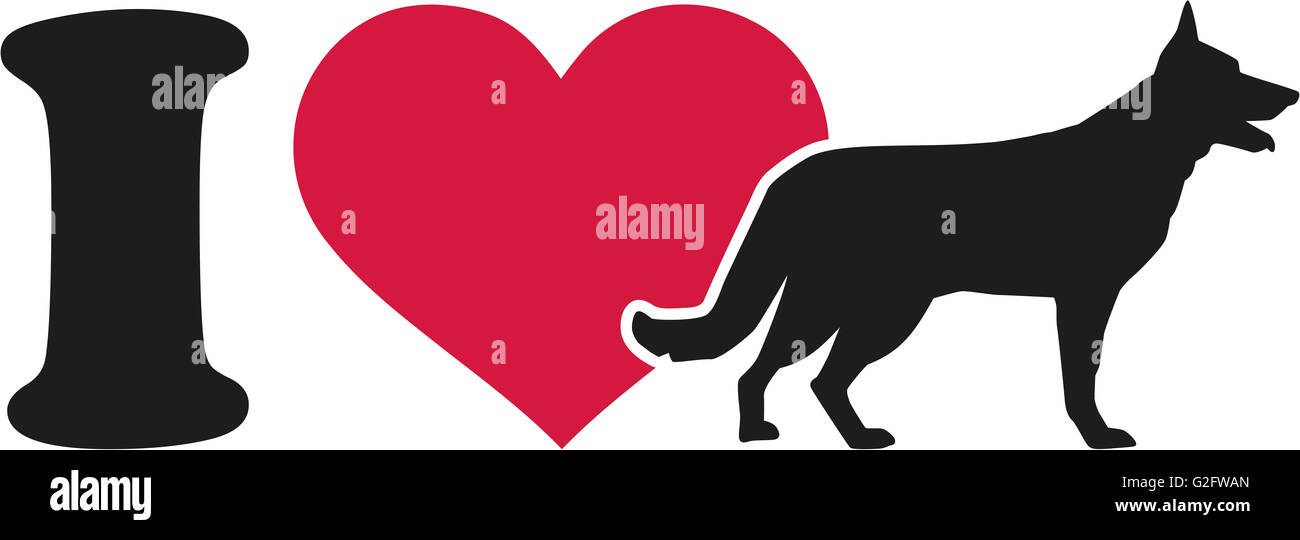 I love German Shepherd icon Stock Photo - Alamy