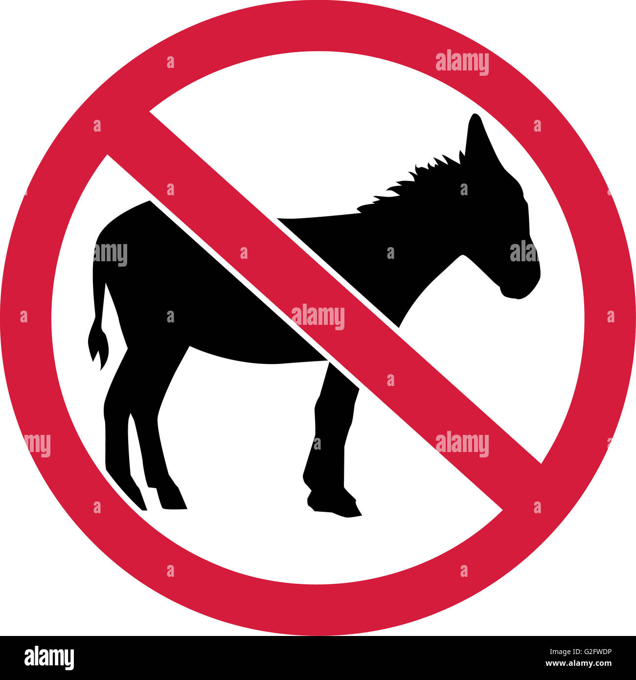 No donkeys sign Stock Photo - Alamy