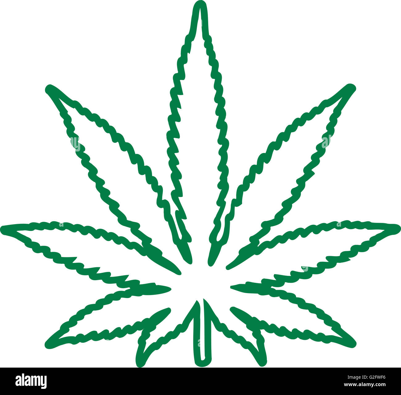 Pot Leaf Outline Drawing