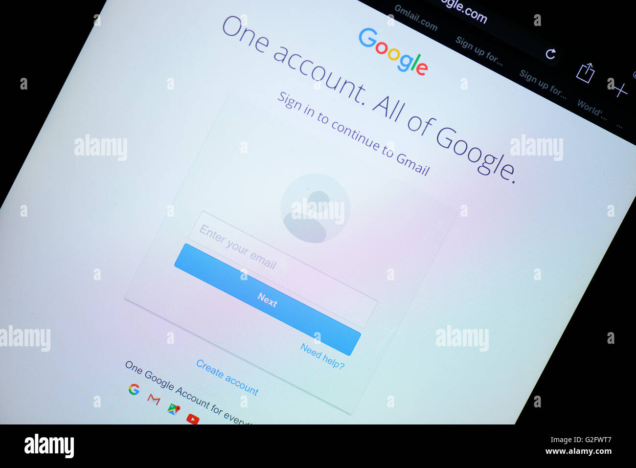 Internet explorer Browser showing Google home page logo displayed on a ...