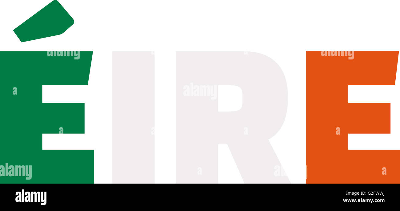 Eire in colors of the irish flag Stock Photo - Alamy