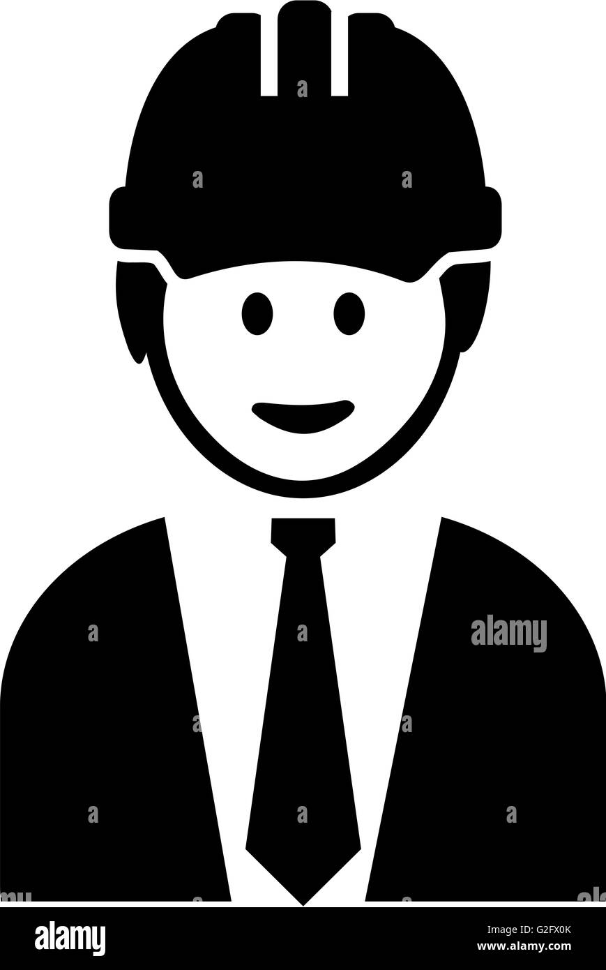 Engineer Pictogram with Helmet Stock Photo - Alamy