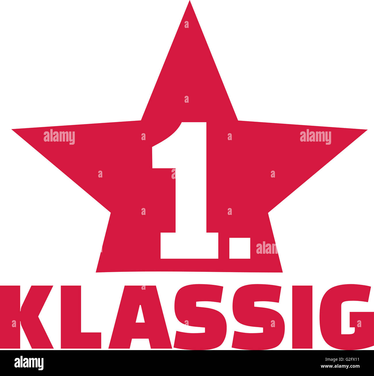 First class star for school starter german Stock Photo - Alamy