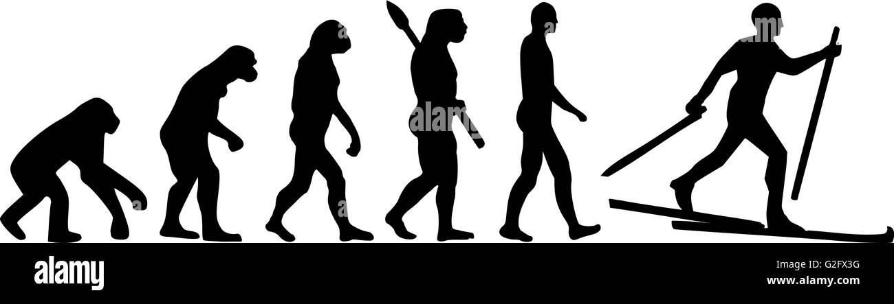 Cross Country Ski Evolution Stock Photo - Alamy