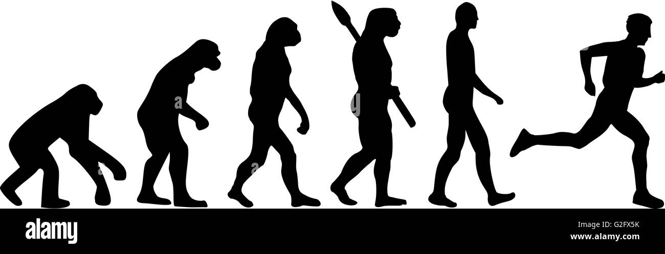 Runner Marathon Evolution Stock Photo - Alamy
