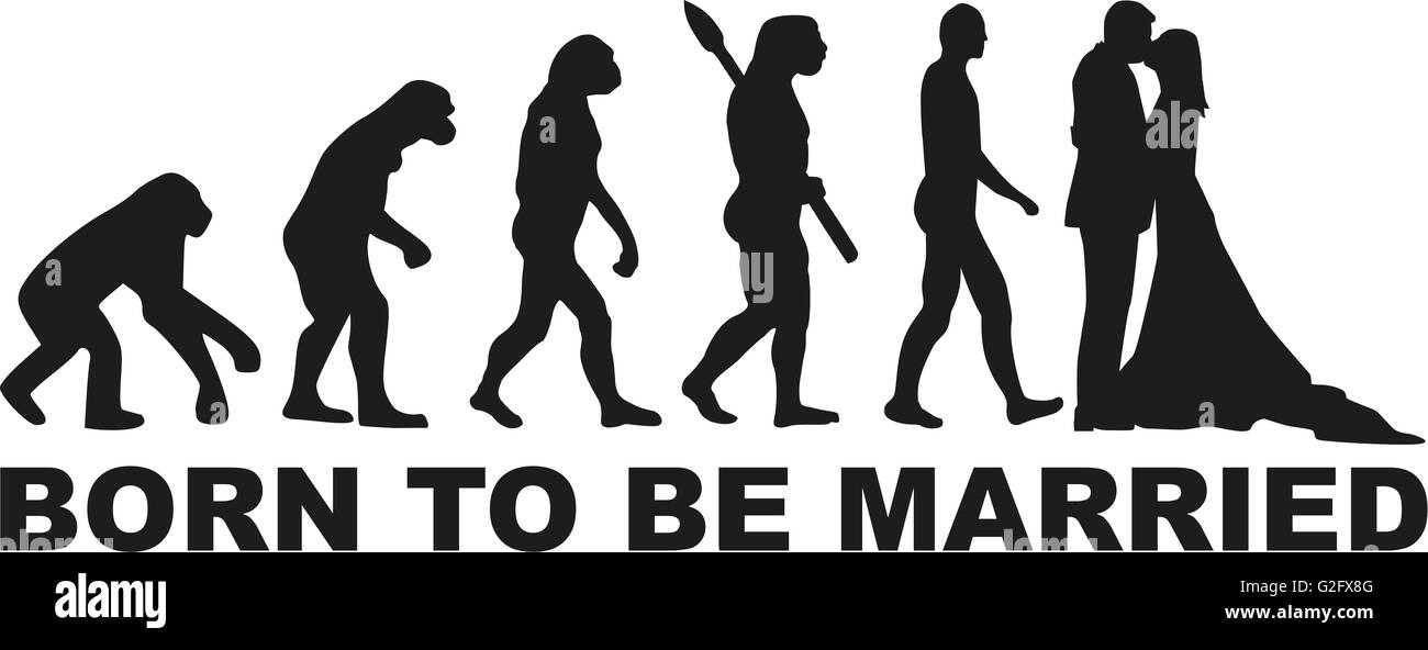 Born to be married bride and groom Stock Photo - Alamy