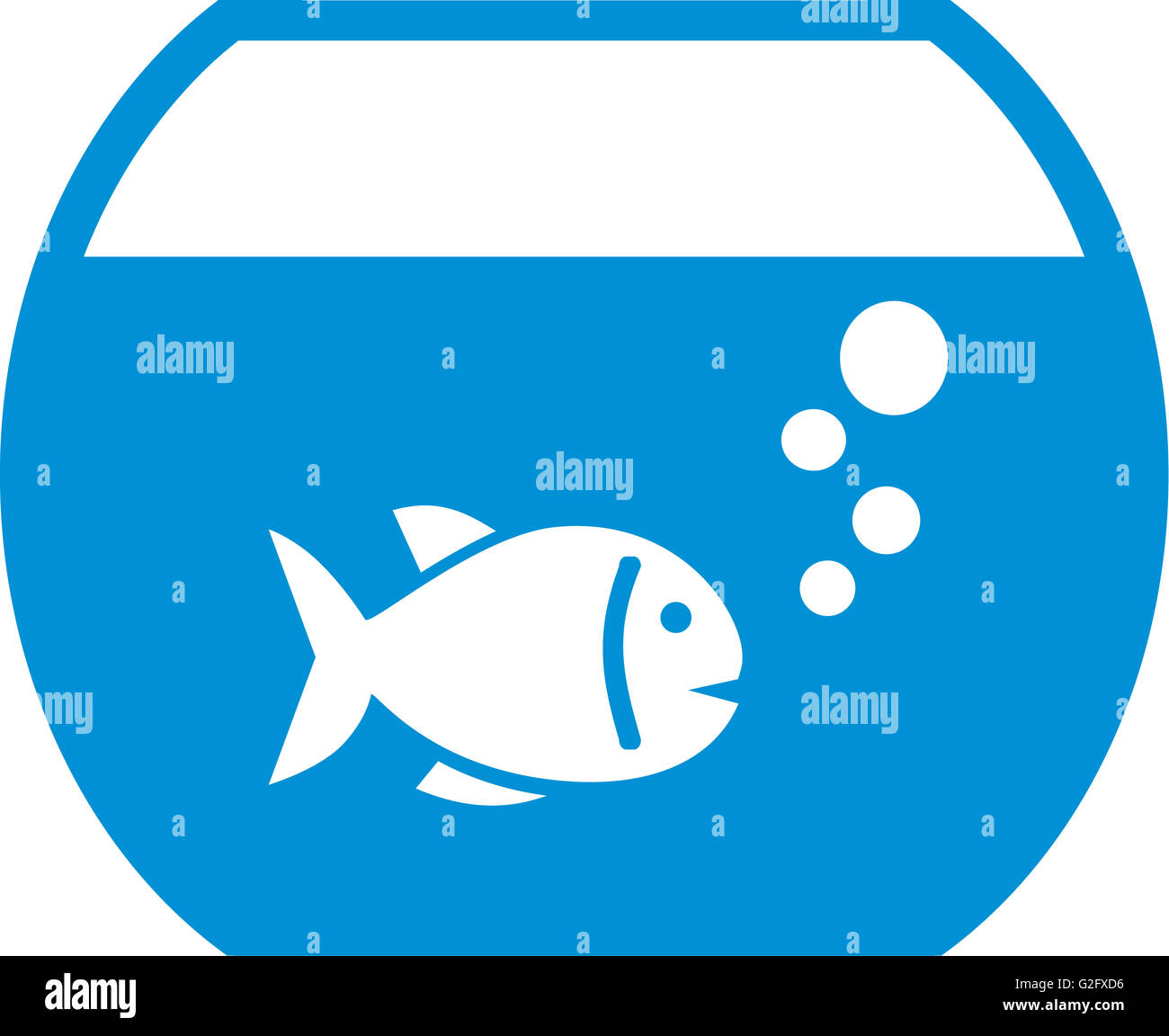 Fishbowl vector with fish and bubbles Stock Photo - Alamy