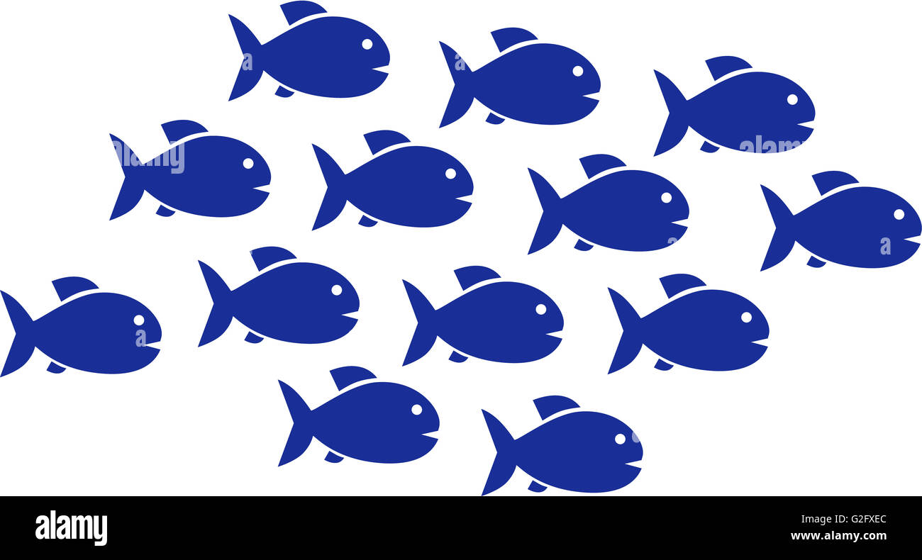 Shoal fish icon vector hi-res stock photography and images - Alamy