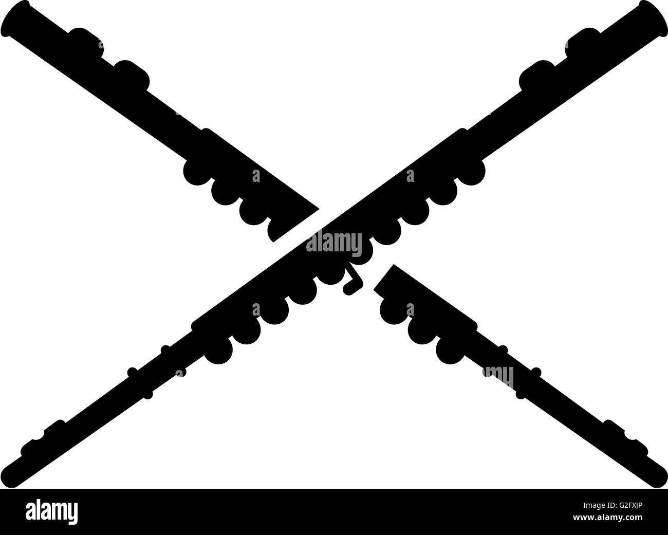 Transverse Flute crossed Stock Photo - Alamy