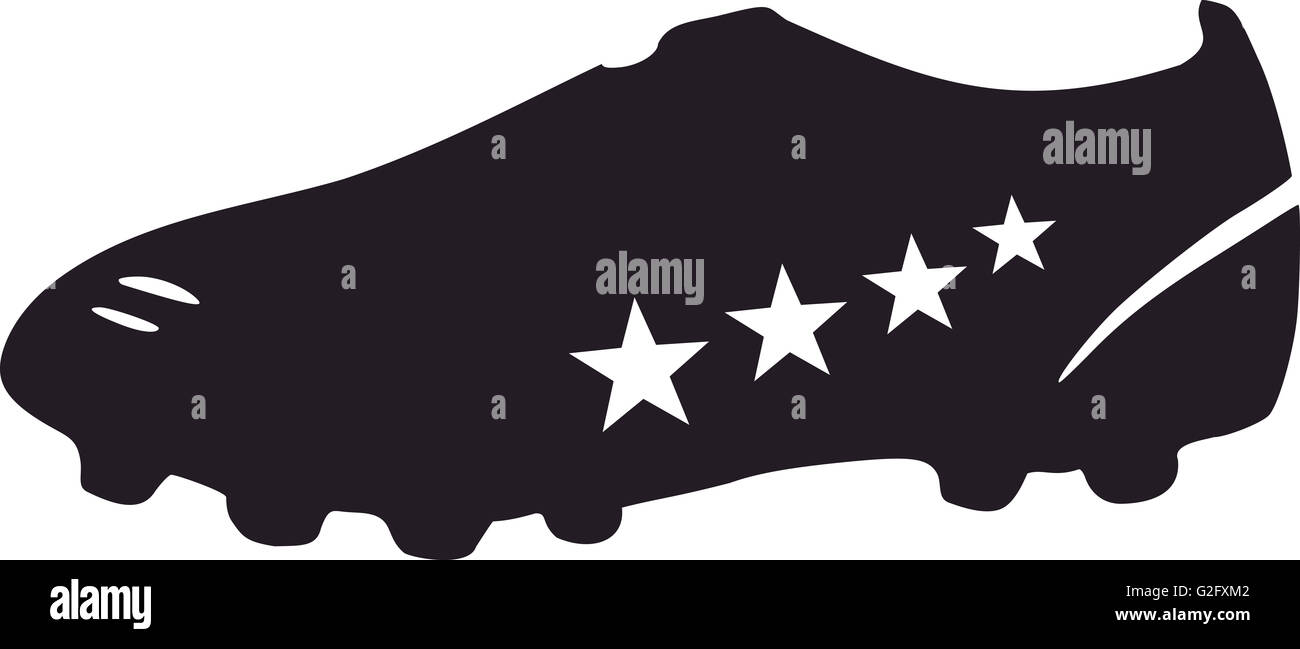 Soccer shoe with four stars Stock Photo - Alamy