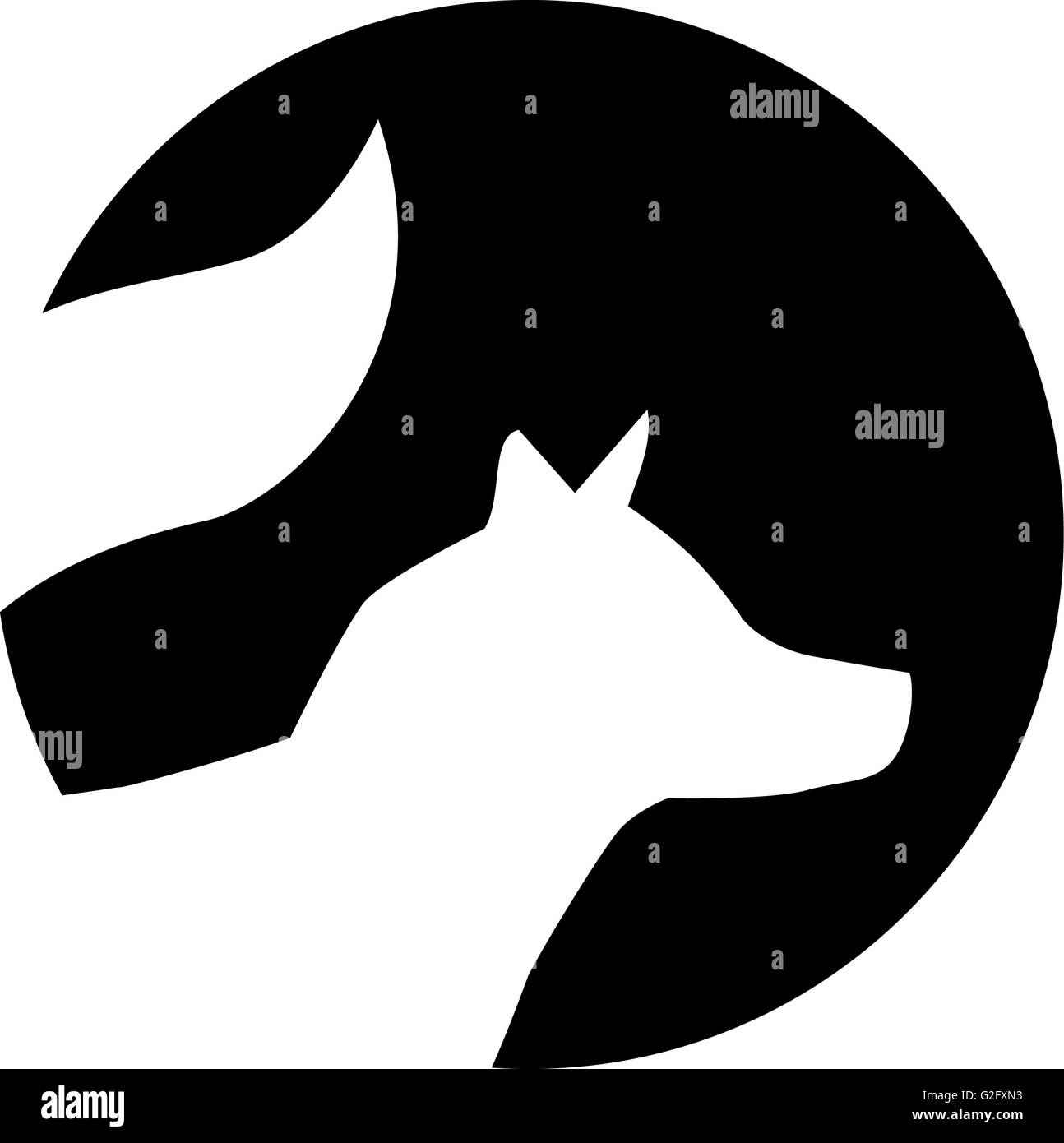 Fox and moon hi-res stock photography and images - Alamy