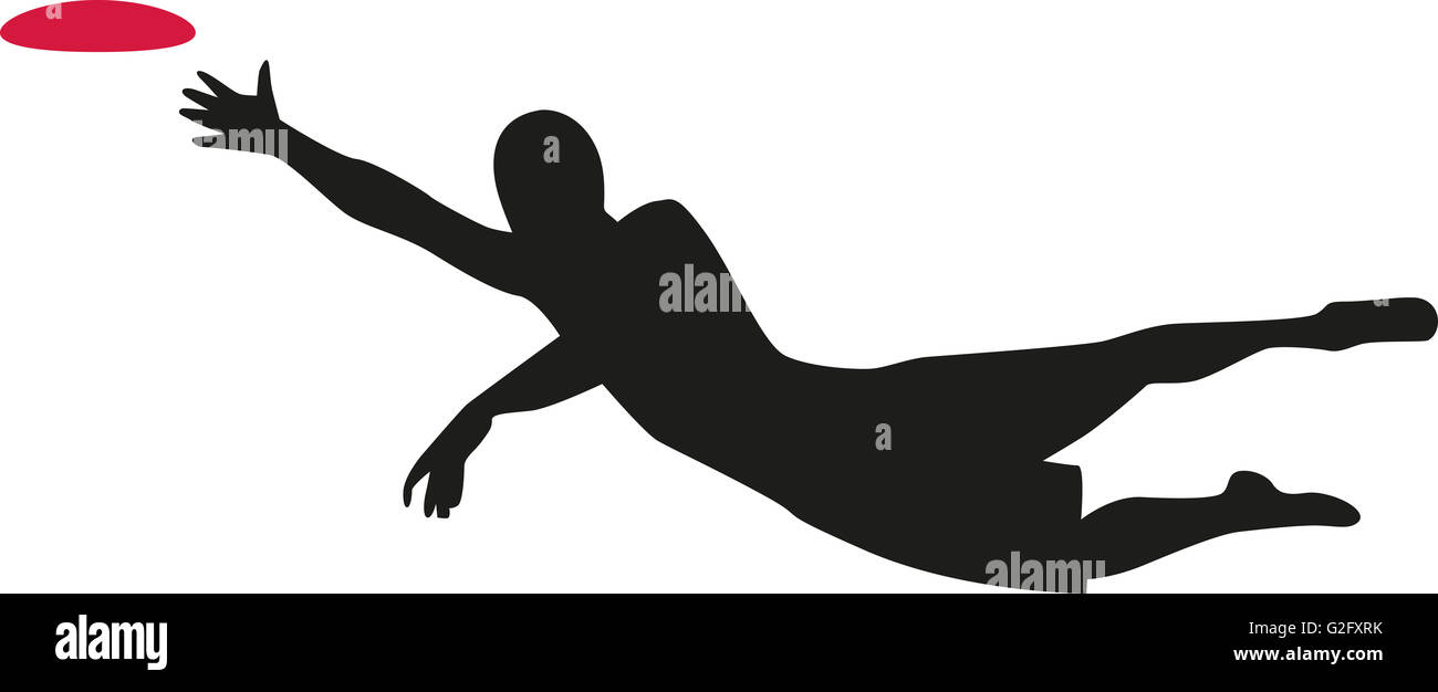 Frisbee player catching flying frisbee Stock Photo - Alamy